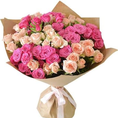 Букет «Ангел» из розовых кустовых роз в Советске